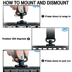 VVAAGG Two-Point QD Rifle Sling with 2-Pcs QD Sling Swivels, Durable Non-Slip 2.5" Extra Wide Design Padded Sling Quick Adjustable Length Rifle Strap