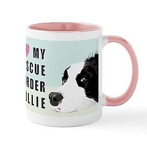 CafePress Border Collie Rescue Love Mug Ceramic Coffee Mug, Tea Cup 11 oz