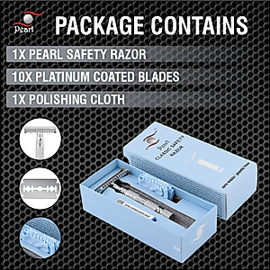 Pearl Shaving Double Edge Open Comb Safety Razor for Men (Brass metal) - Reusable Metal Razor | Eco Friendly DE Razor | Premium Shaving Razors for Men | Shaving Kit for valentine's gift