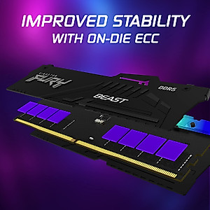 Kingston Technology Kingston Fury Beast RGB 16GB 5200MT/s DDR5 CL36 Desktop Memory Single Module | Infrared Sync Technology | AMD Expo | Plug N Play | KF552C36BBEA-16