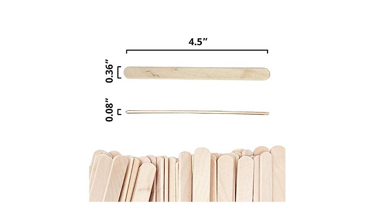 Makerstep 200 Natural Wood Crafts - Versatile Popsicle Sticks 4.5 Inch