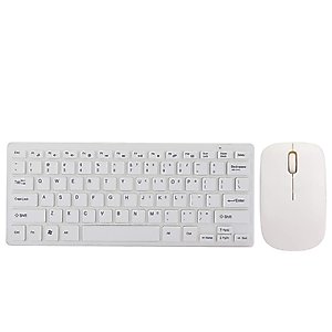VBESTLIFE Mute Keyboard and Mouse Combo,2.4G Keyboard Mouse Set with Keypad Protector USB Receiver for Notebook Office Gaming Plug and Play(White)