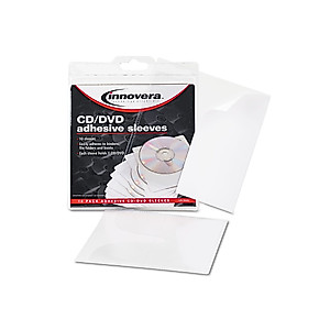 Innovera 39402 Self-Adhesive CD/DVD Sleeves (Pack of 10)