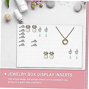 Cabilock 30 pcs jewelry box pad necklace foam insert ring insert pad earring sponge holder jewelry insert sponge jewelry display sponge pad sponge ring holder supplies storage white velvet