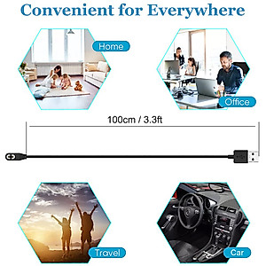 Threeeggs Charger for AfterShokz Aeropex AS800, USB Charging Cable for Shokz OpenRun Pro, OpenRun Mini, OpenComm Bone Conduction Headphones 3.3ft / 100cm (1)