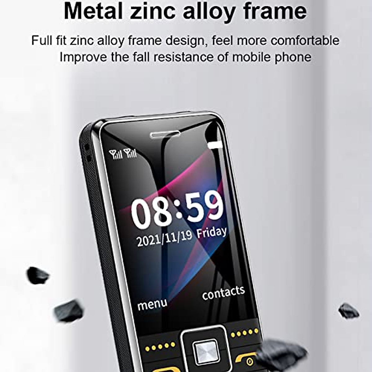 Heayzoki Cell Phone for Seniors, G600 Mobile Phone Big Button Senior Cell Phone 2G 6800Mah Multifunctional Large Capacity Dual Card Dual Standby Loud Voice for Older People(Black)