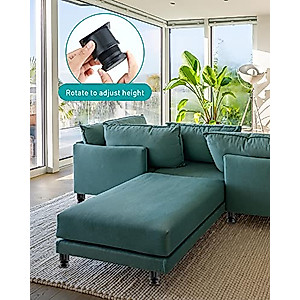 HDAJY Furniture Legs,Table Legs, 2 Inch Legs for Furniture Set of 4, Black Couch Legs, Stainless Steel Adjustable Furniture Legs +16pcs Screw.