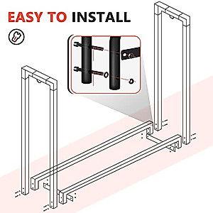 Sotor 4ft Firewood Rack Outdoor Log Rack Holder Large Capacity Firewood Holder Rack Indoor Metal Heavy Duty Firewood Racks Stand Suitable for firewood Storage-Black