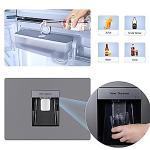 THFRIONE Top Freezer Refrigerator with Water Dispenser, Adjustable Thermostat Control, Full Size Freestanding with 14.13 Cu. Ft. Frost Free Fridge for Garage/Office/Home/Apartment