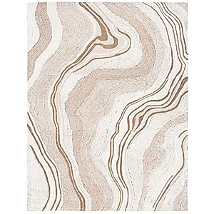 SAFAVIEH Fifth Avenue Collection 10' x 14' Beige/Ivory FTV121B Handmade Mid-Century Modern Abstract New Zealand Wool Living Room Dining Bedroom Area Rug