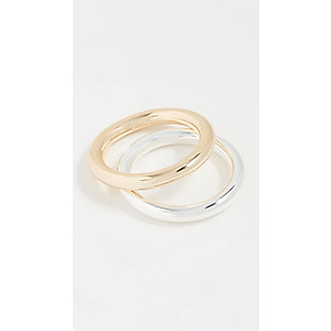 SHASHI Women's Remix Ring Set, Gold/Silver, 6