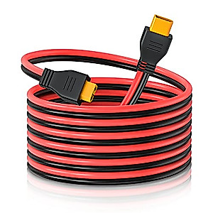 ELECTOP XT60 Extension Cable 10Ft, 10AWG XT60 Cable Wire XT60 Male to Female Adapter Connector Converter Plug for RC Battery Lipo Battery Pack Solar Generator Portable Power Station and Solar Panel