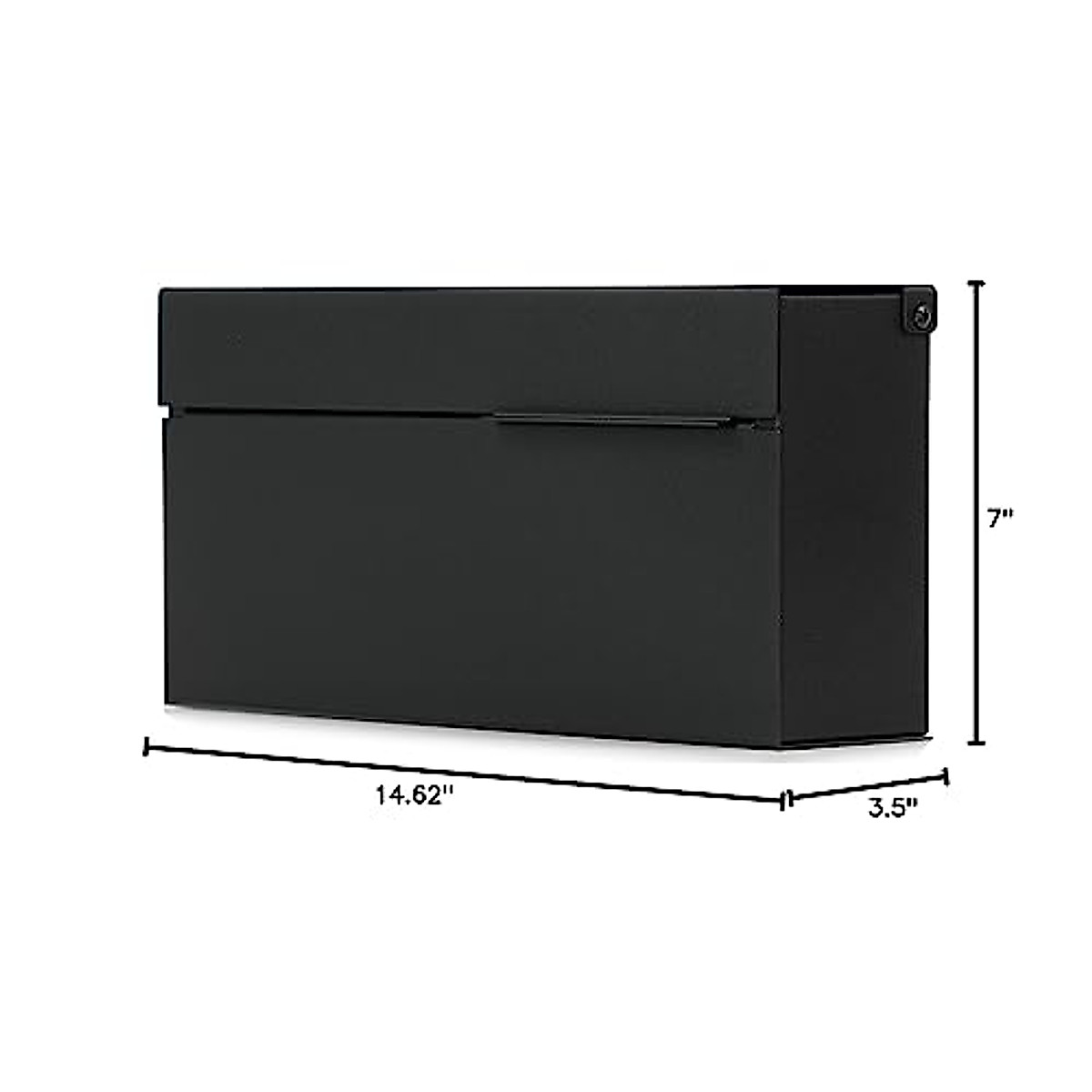 Vsons Modern Design Mailbox, Aluminum Black Powder Coated, Wall-Mount Mailbox Vsons Design Louis B