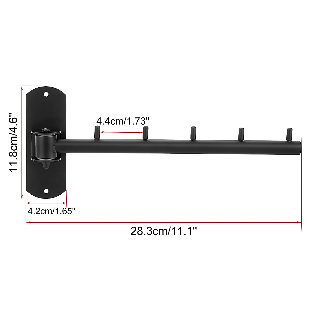 Sumnacon Clothes Rack,2Pcs Stainless Steel Clothes Hanger,Wall Mounted Clothes Rack,Wall Mounted Drying Rack with Swing Arm,Wall Clothes Hanger for Bathroom Laundry Room Closet,Black