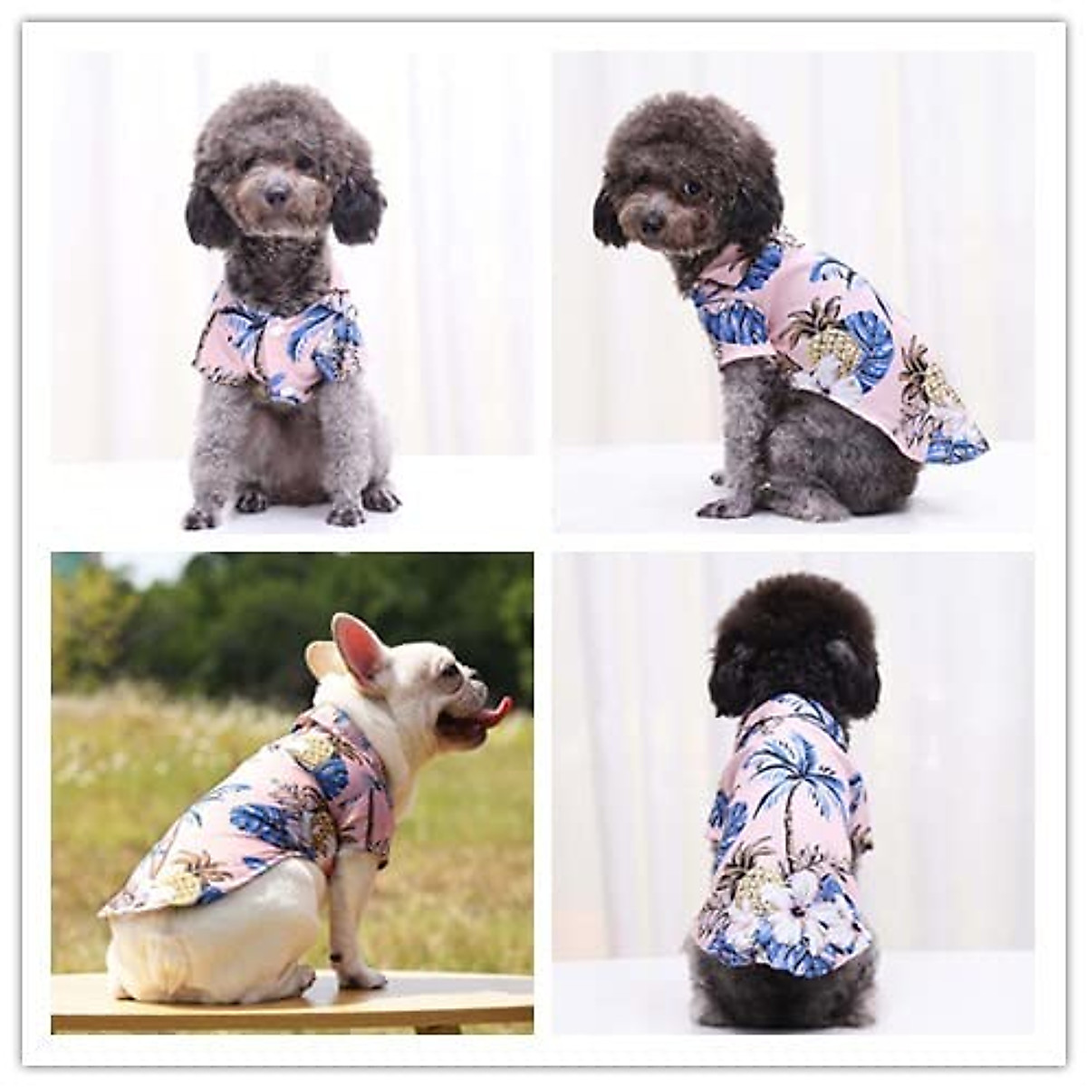 Wakeu Pet Supplies Wakeu Set of 4 Puppy Clothes for Small Dogs Boy Summer Shirt for Chihuahua Yorkies Male (E, X-Small)