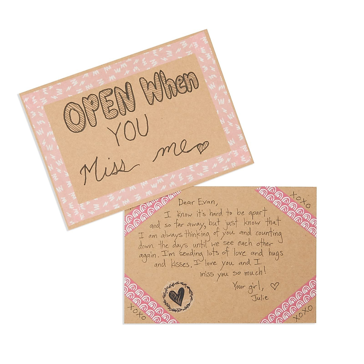 50 Pack Blank 5x7 Note Cards and Envelopes Set, Brown A7 Notecards for Open When Letters, Birthday, Holidays Greetings