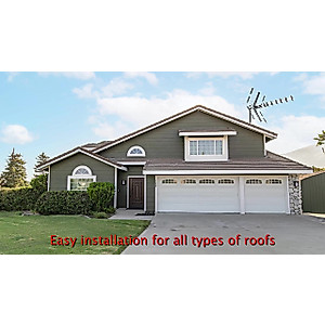 Five Star Outdoor HDTV Antenna up to 200 Mile Long Range, Attic or Roof Mount TV Antenna, Long Range Digital OTA Antenna for 4K 1080P VHF UHF Supports 4 TVs Installation Kit & J Mount