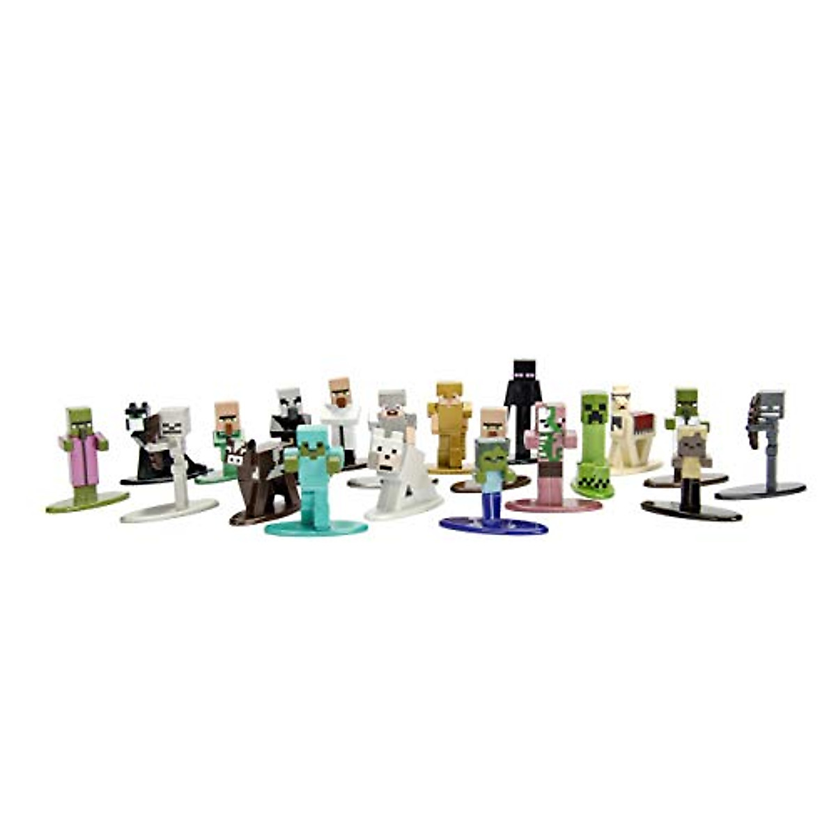 JADA Minecraft 20-Pack Wave 1 Nano METALFIGS 1.65" Die - Cast Figures, Multicolor (30125)