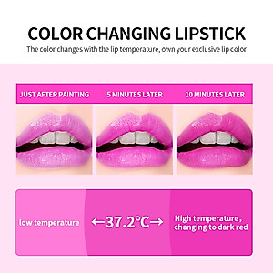 KTouler 6 Pcs Color Changing Lipstick Makeup Kit, Magic PH Temperature Waterproof Non-Stick Cup Moisturizing Lip Balm Makeup Gift Set for Women