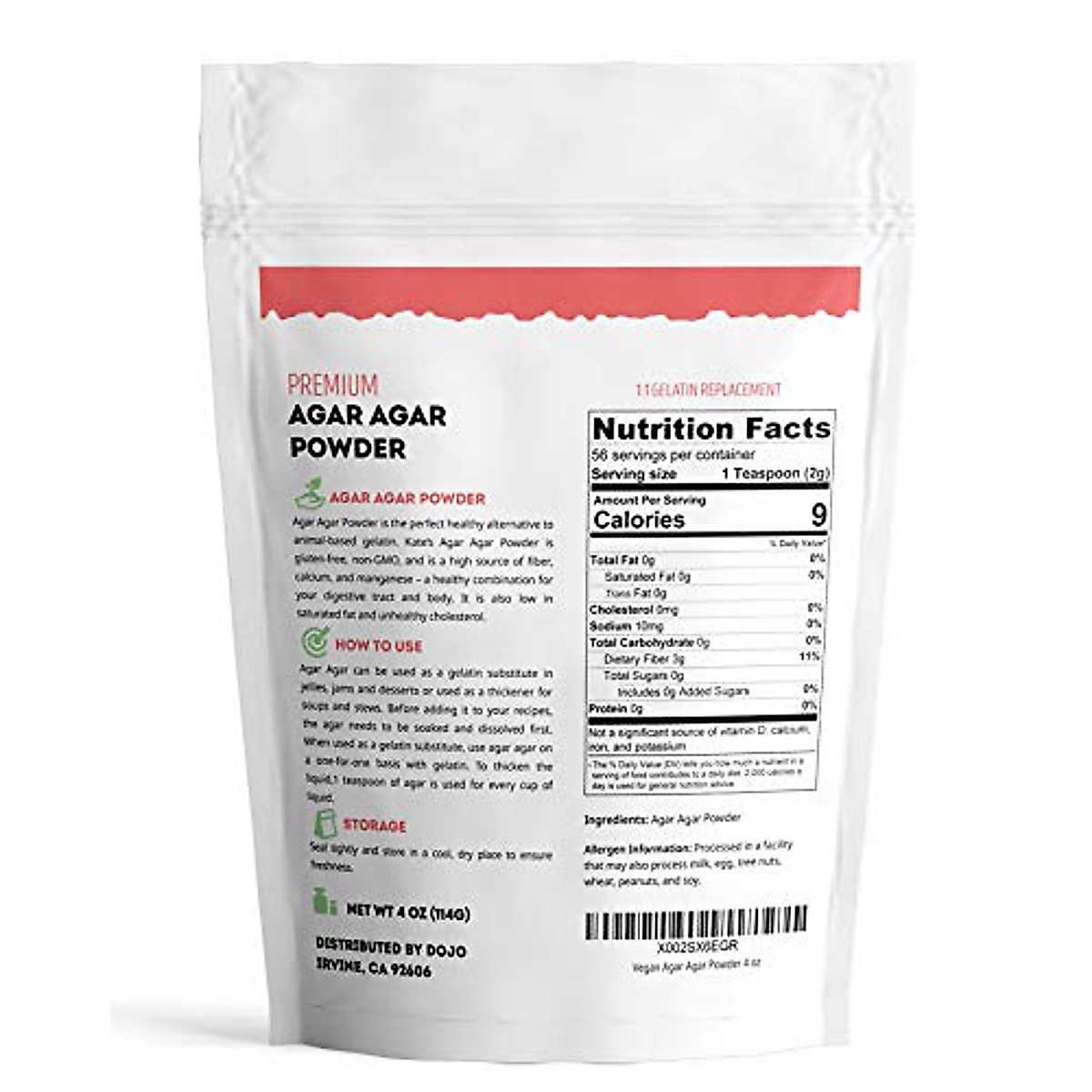Kate Naturals Agar Agar Powder for Vegans, Baking, and Petri Dishes (4oz). Substitute Unflavored Gelatin Powder & Thickener for Vegan Jello & Gelatin Sheets. Keto-Friendly, Non-GMO & Gluten Free