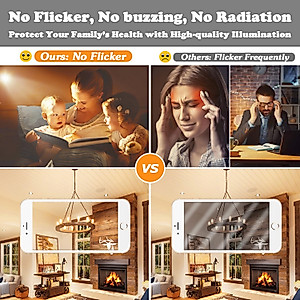 E12 Edison LED Light Bulbs 40 Watt Equivalent Candelabra, Dimmable 2700K Warm White T6 Clear LED Bulbs 4W 400lm Vintage T25 for Chandelier Ceiling Fan, Tubular Small Filament Bulbs, 6 Packs