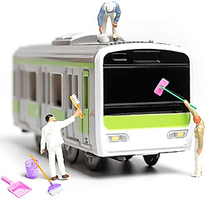 Vinsot 18 Pieces/ 2 Sets Miniature Dollhouse Cleaning Toy, Dustpan Dolls Mop Dust Pan, Brush, Broom, Bucket Housework Cute Cleaning Furniture Tools Kit Pretend Play Decoration Doll House Accessories