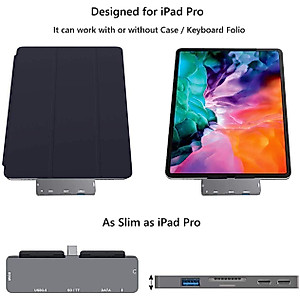 Adapter for iPad Pro USB C Hub 2024 M4 M2 M1 12.9 11 2022 2018/iPad Air 4/5/6/iPad Mini 6, 7in1 USB C Adapter with 4K HDMI,3.5mm Jack,USB3.0,PD 60W,SD/TF,USB-C 3.0 Data,iPad Accessories