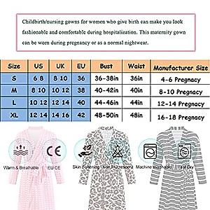 QTECLOR Mommy Robe with Swaddle Set Girls Robe, Maternity Robe for New Moms Gift Hospital Labor Delivery Nursing Loungewear