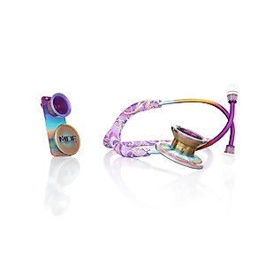 MDF Instruments Purpaisely Kaleidoscope MD One Epoch Lightweight Titanium Stethoscope + MDF Pediatric Attachment with Clip