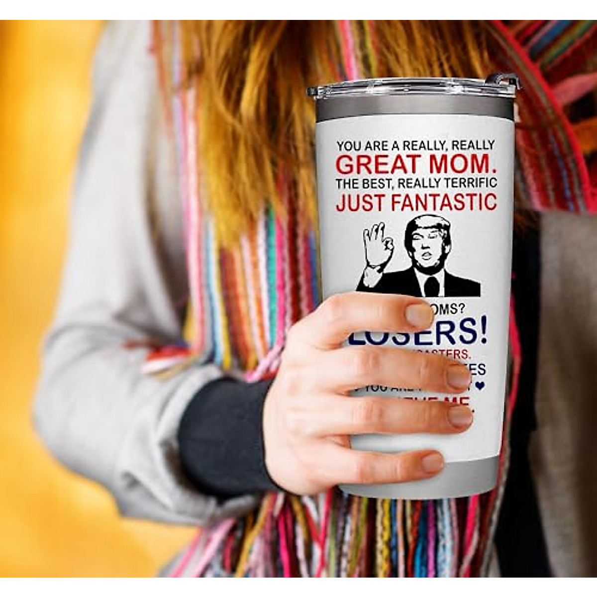 Mothers Day Gifts for Mom from Daughter, Son, Kids - Ideas for Mother's Day, Birthday, Christmas - Present for Mom 20oz Tumbler, Stainless Steel, Double Wall Insulated, Keeps Drinks Hot or Cold, White