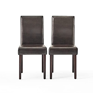 Christopher Knight Home Ryan Dining Chair, Leather, Brown
