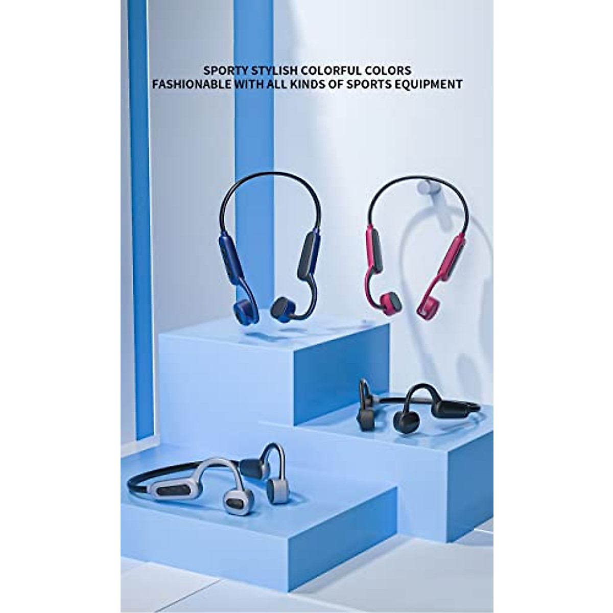 GULSARAYI Bone Conduction Headphones,Open Ear Bluetooth Headphones with Built-in Mic,IP68 Waterproof Wireless Sport Headset for Running Workout Gym Swimming