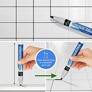 DWIL Tub Paint, Tub and Tile Refinishing Kit 35oz with Tools and 2 Grout Pen, White Bathtub Paint Water Based &Low Odor, Easy to Use Sink Paint for Bathroom Kitchen, Semi-Gloss White, 50-55sq.ft