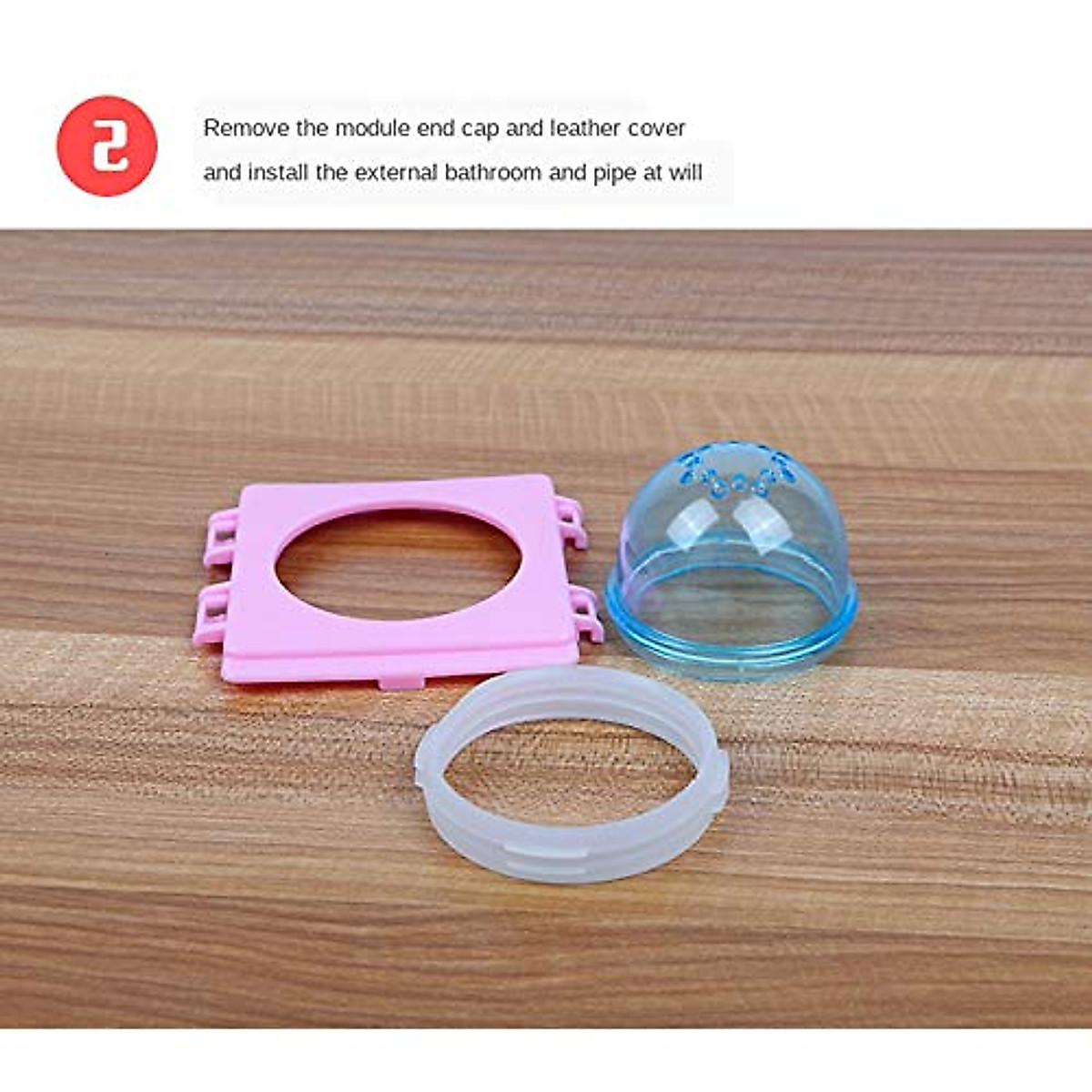 2 Set Small Animals Hamster Tunnel Cage Cover with Ventilation Holes External Pipe Interface Fitting Connection Board Tube Connector Stretch Resistant Inner Diameter 2.17 inch