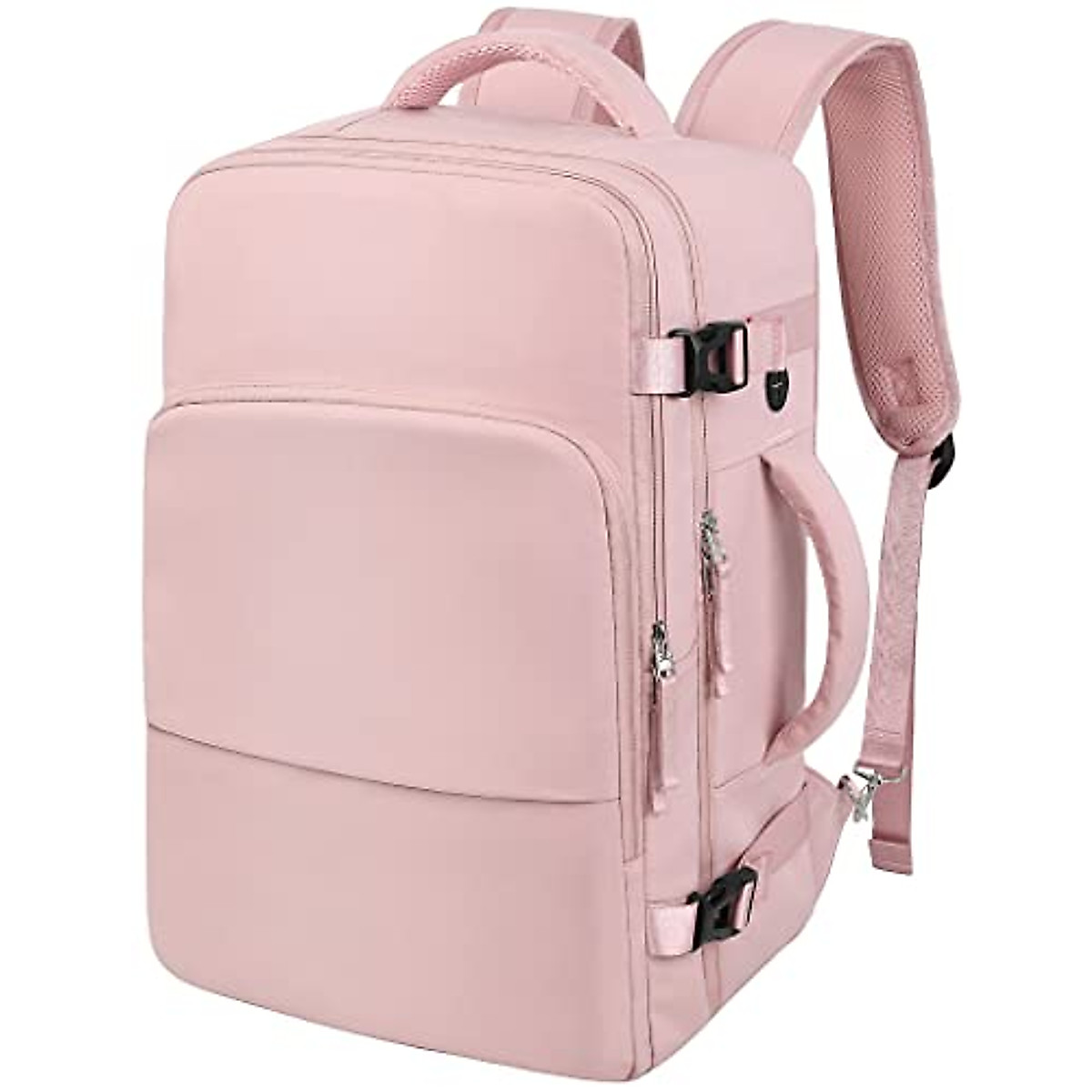Large Travel Backpack (2 Pieces Pink & Pink) as Person Item Flight Approved, 35L or 40L Carry On Backpack, 16 Inch or 17 Inch Laptop Backpack, Waterproof Backpack, Durable College Bookbag, Hiking Bag