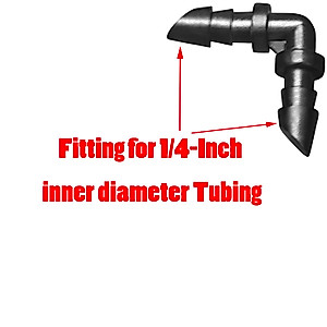 Mini Skater 1/4-Inch Barbed Elbows Fitting Perfect for Drip Irrigation Tubing System,Flower Beds, Vegetable Gardens, Herbs Gardens 50 PCS/Bag
