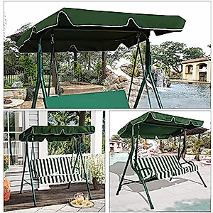 BTURYT Swing Canopy Replacement Cover,Swing Seat Cover,2/3 Seater Outdoor Swing Seat Cover Replacement Top Cover,(top Cover + Chair Cover)