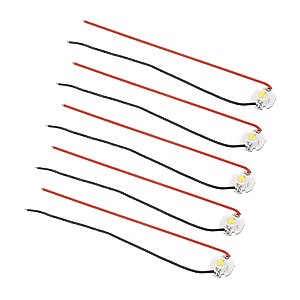 PATIKIL 0.6" LED Chip Bulb, 5 Pack 350mA 1W Aluminum Substrate COB Light Beads Light with Wire for DIY Lighting Fixtures, Natural White 4000-4500K
