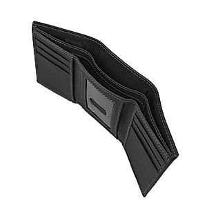 Timberland mens Genuine Leather Rfid Blocking Trifold Wallet, Black, One Size