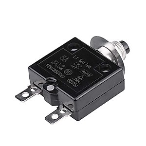 5 A / 8 A / 10 A / 15 A / 18 A / 20 A / 30 A Thermal Switch Reset, Current Overload Device Circuit Breaker Manual Reset Circuit Breaker Overcurrent Protector(5A)