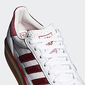 adidas Originals Women's Sleek Super 72 Leather Casual Fashion Sneakers, Cloud White/Grey One/Collegiate Burgundy, 11