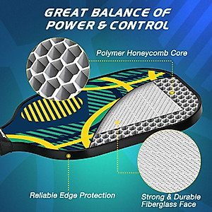 Gonex Pickleball Paddles, Lightweight Pickleball Set with Comfort Grip, 2/4 Fiberglass Face Pickleball Rackets with 4 Pickleball Balls, 2/4 Cooling Towels, Portable Carry Bag