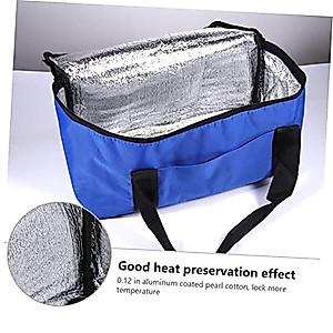 SOESFOUFU Insulated Bag Suitcase Bag Foldable Picnic Basket Food Bag Large Shopping Bags Cake Containers Outdoor Basket Coffee Container Containers for Food Foldable Basket Pizza Bag Blue