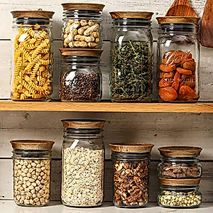 8 Pack Wide Mouth Wooden Storage Lids for Ball,Kerr Jars,Food Grade Material,100% Fit & Airtight for Wide Mouth Jars