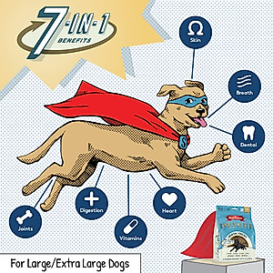 The Missing Link Smartmouth Vet Developed Dental Chew Treats, 7-in-1 Benefits: Healthy Teeth & Gums, Breath, Skin, Joints, Digestion, Heart, Immune System – Large/Extra Large 50-100lb+ Dogs, 28 Ct