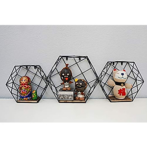 Admired By Nature Wall-Mounted Metal Wire Hanging Storage Shelves, A. Black