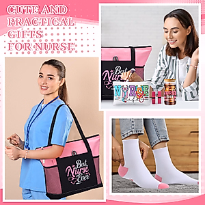 Funnymoom 7 Pcs Nurse Gifts 16 oz Glass Cup Set Nursing Graduation Appreciation Practitioner Birthday Gifts Box for Women Doctors Assistant