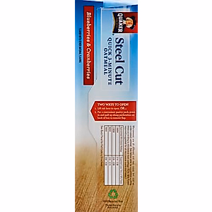 Quaker, Instant Steel Cut Oatmeal, Cranberries And Blueberries, 8 Ct