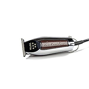 Wahl Professional 5-Star Detailer with Adjustable T Blade for Extremely Close Trimming and Clean and Crisp Lines for Professional Barbers and Stylists - Model 808, Silver, 1 Count (Pack of 1)