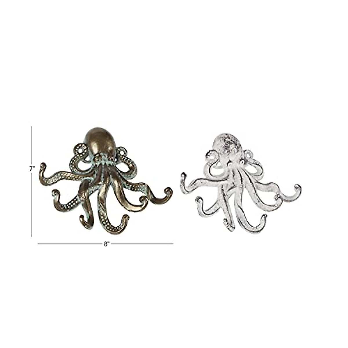 Deco 79 Metal 6 Hangers Wall Hook, Set of 2 8"W, 7"H, Bronze